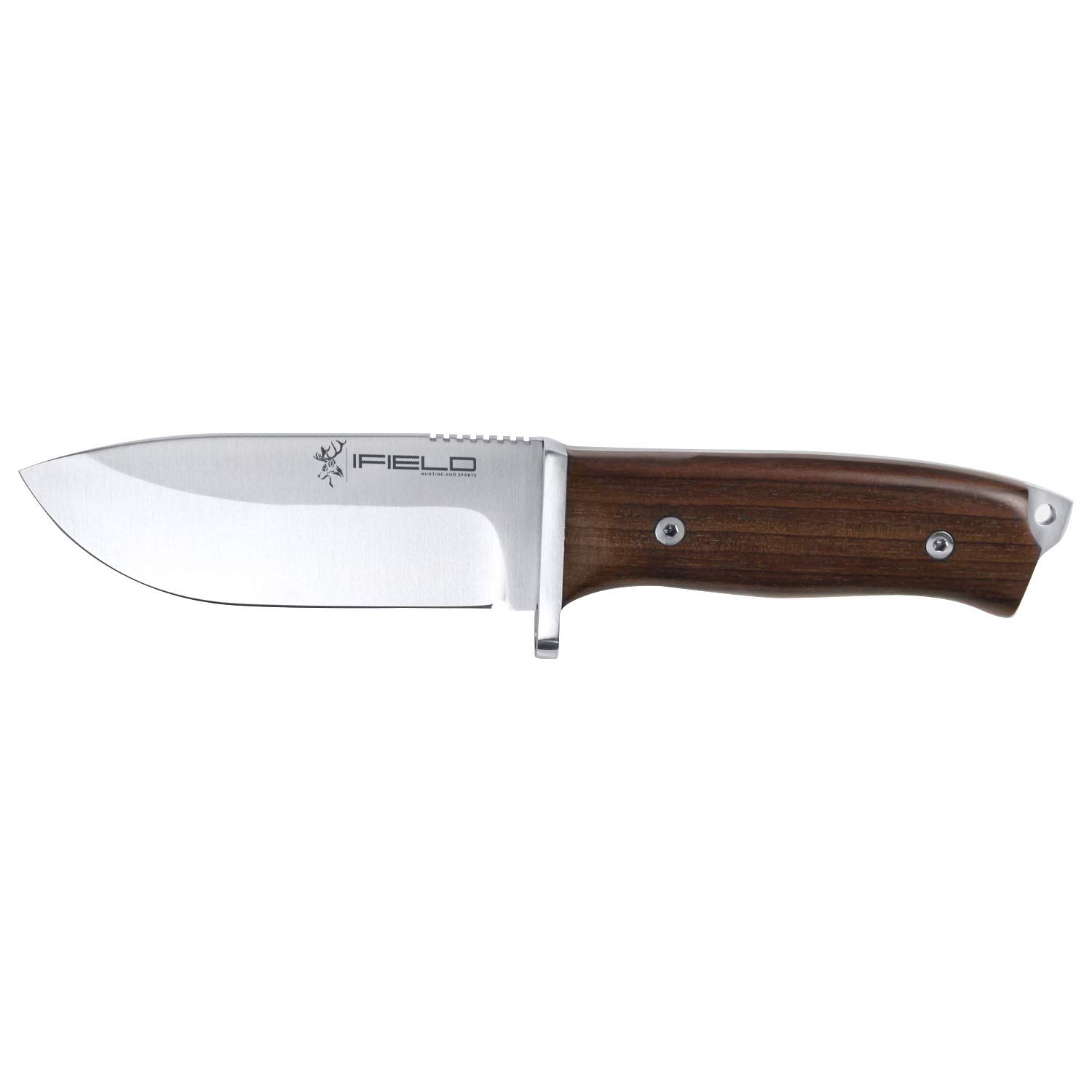 iFIELD Hunting Knife Workout EL29105, 4.6 inch MOVA Satin Blade, Cocobolo Handle, with Brown Leather case, Camping Tool for Fishing, Hunting, Sport Activity
