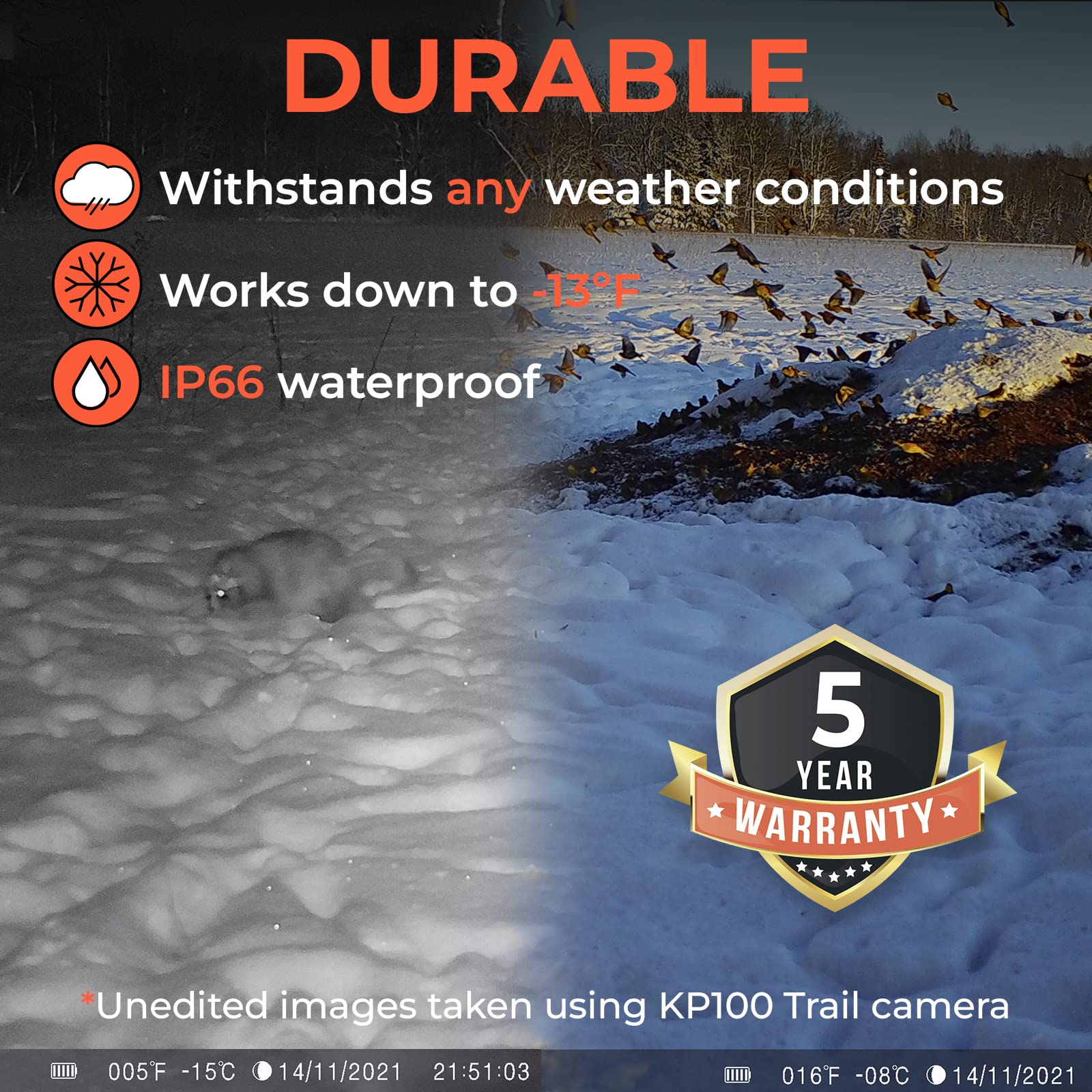 KP 100-4G LTE Wireless Cellular Trail Camera - New 2024 - Motion Activated Hunting & Game Camera - Photos &Video to Any Phone - 5 Year Warranty - (AT&T ONLY)