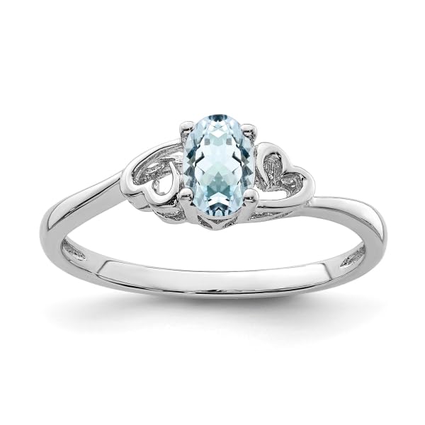 IceCarats 925 Sterling Silver Blue Aquamarine Ring Gemstone Band March Birthstone Jewelry Size 6.00