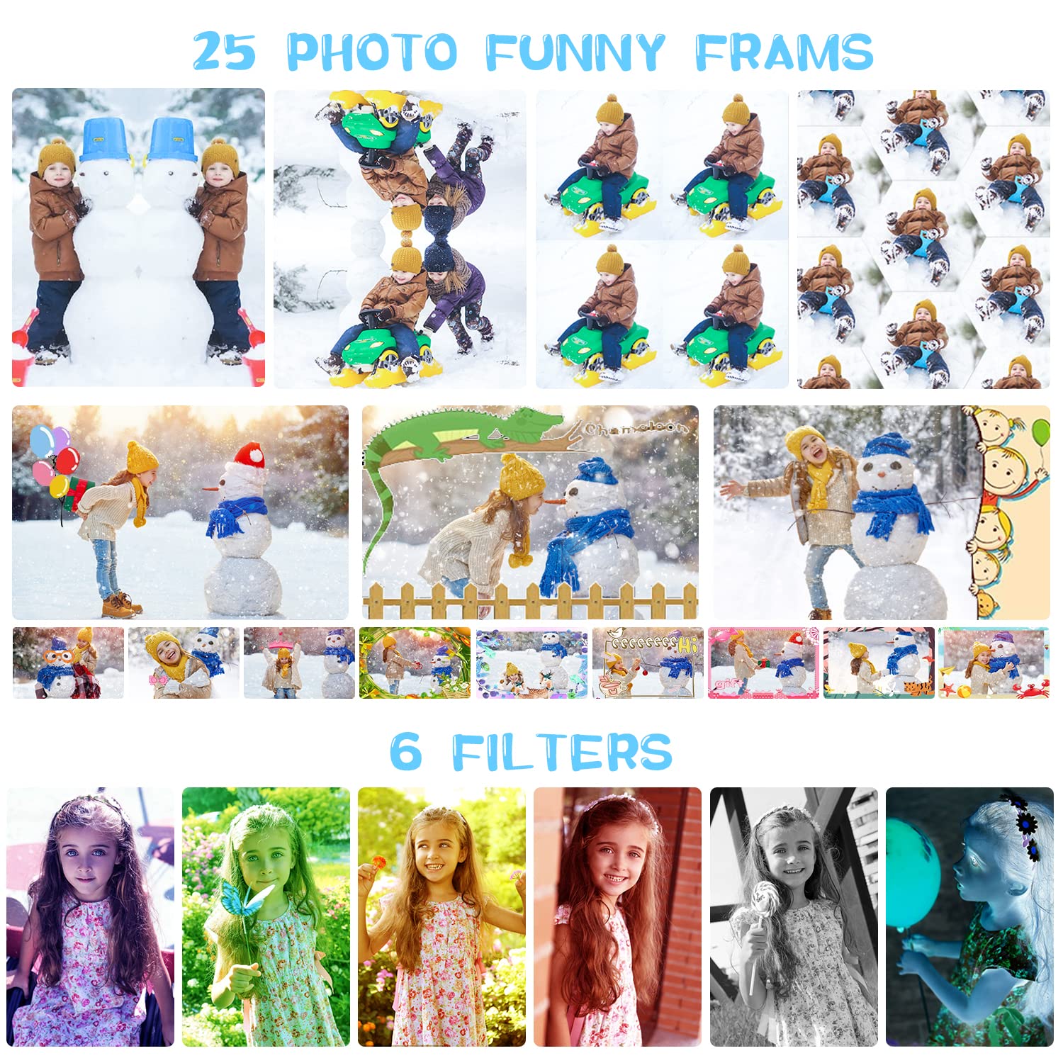 Kids Camera with 180° Flip-Up Lens, 2.4inch HD IPS Screen Digital Camera for Kids with Astronaut Silicone Case, with 32GB SD Card