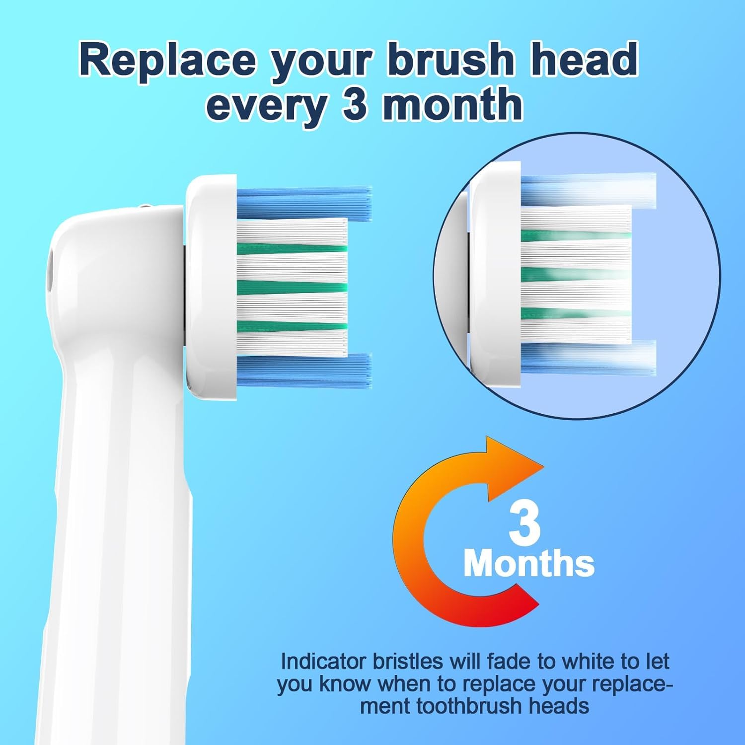 Replacement Brush Heads Compatible with Oral B,Electric Toothbrush Heads Cross Action for Oral-b Braun Pro 1000and More