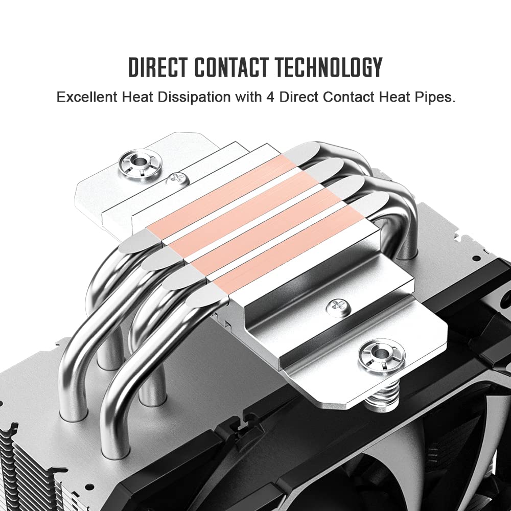 ID-COOLING SE-224-XT-Basic CPU Cooler 4 Heatpipes CPU Air Cooler 120mm PWM Fan CPU Fan for Intel/AMD, LGA 1700 Compatible