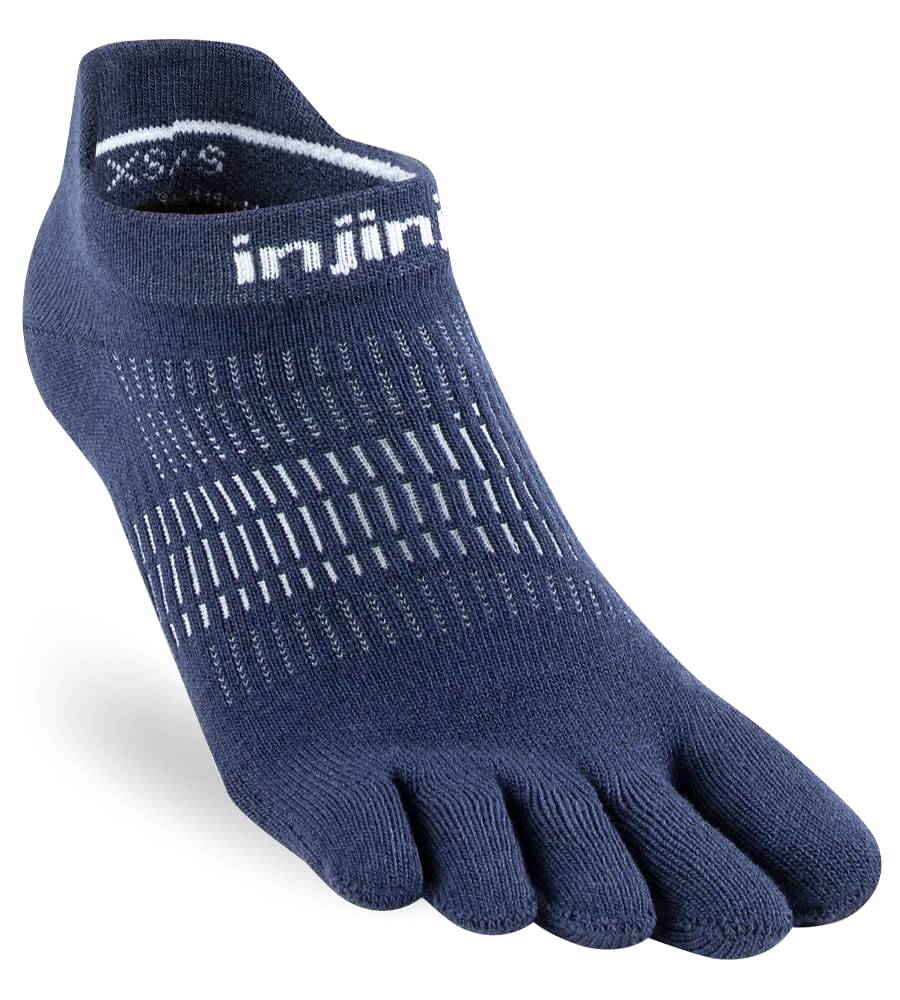 Injinji Women's Run Lightweight No-Show (Medium/Large, Gray)