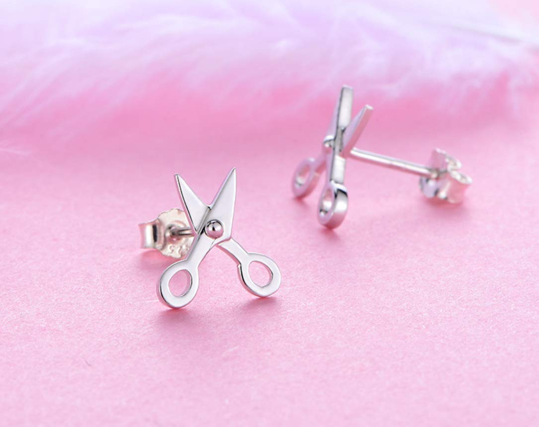 Helen de Lete Lovely Scissors Sterling Silver Stud Earrings