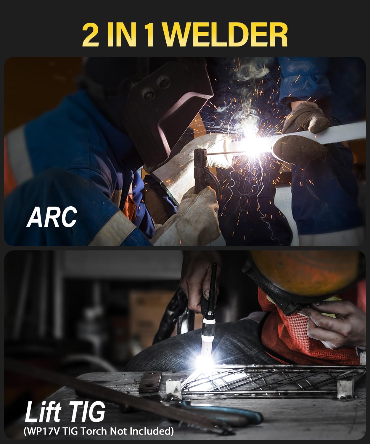 HZXVOGEN 140A Stick Welder, 110/220V ARC MMA Lift TIG Welding Machine with Hot Start Arc force Anti-Stick IGBT Portable Mini Welder Machine with Electrode Holder Cable Clamp