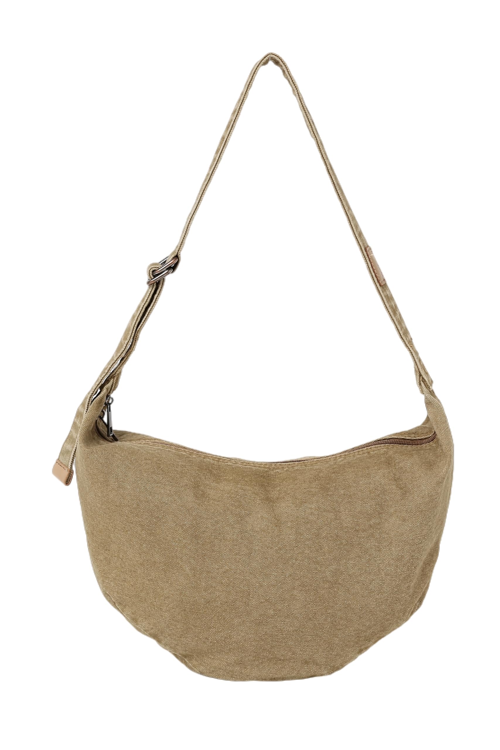 Jeelow Heavy Duty Canvas Tote Shoulder Bag Purse Handbag For Women With Pockets For Men Women (Medium Brown)
