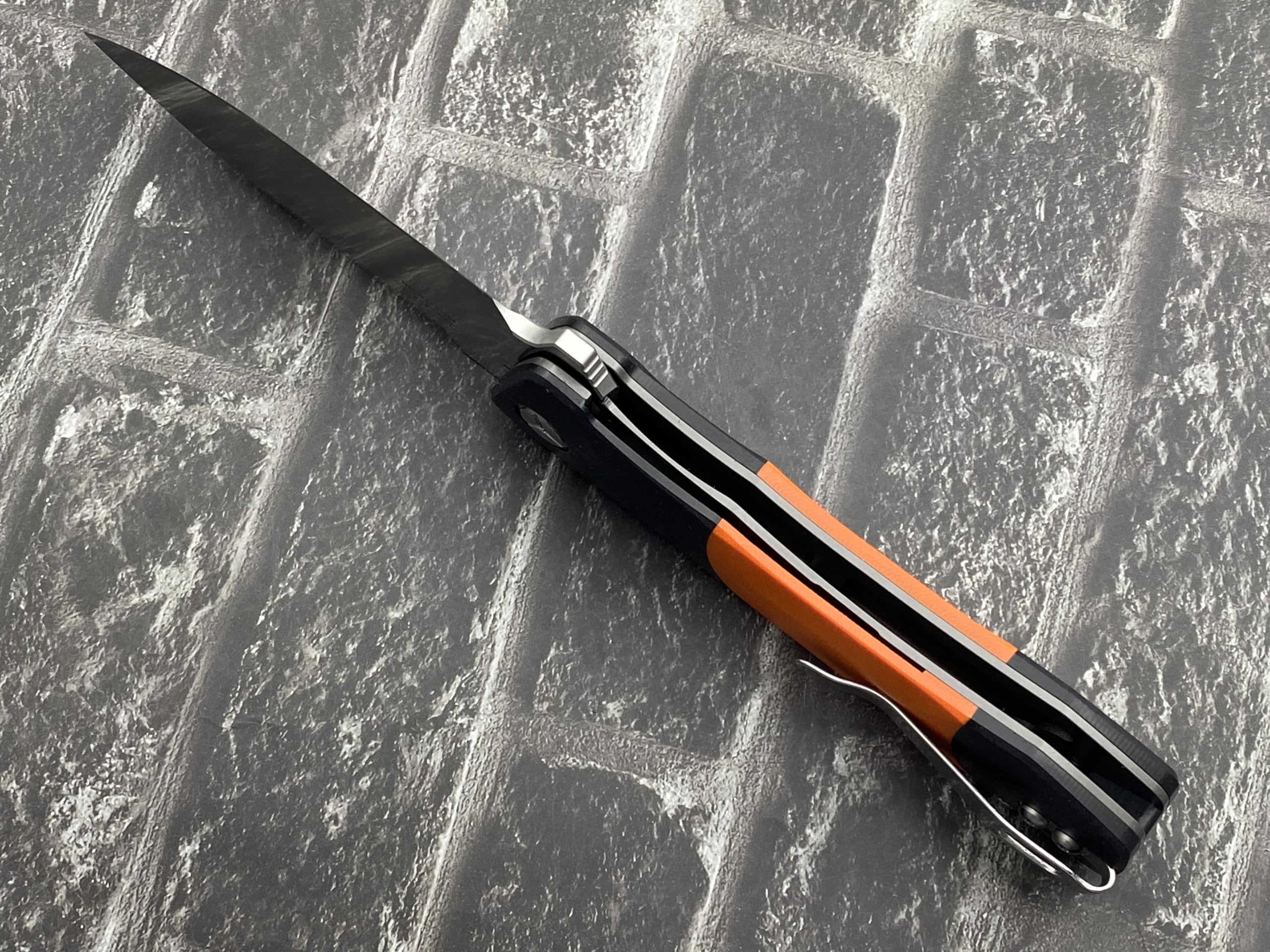 TwoSun Folding Knife 14C28N Blade 420 Steel / G10 Handle Pocket Knife TS515-14C28N-Satin