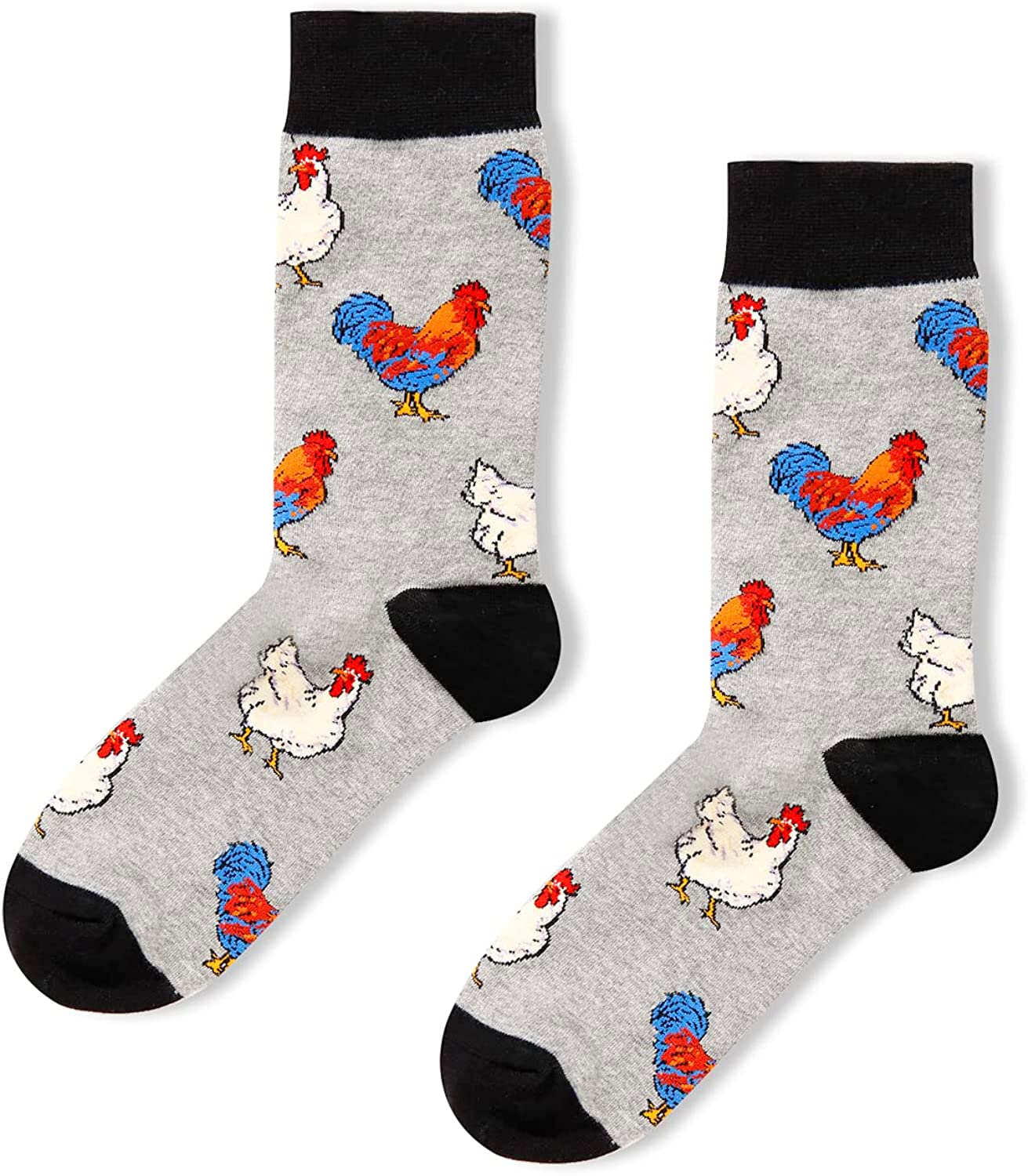 HAPPYPOP Funny Farmer Gifts Chicken Gifts Men, Chicken Wing Socks Farm Animal Rooster Socks Dad