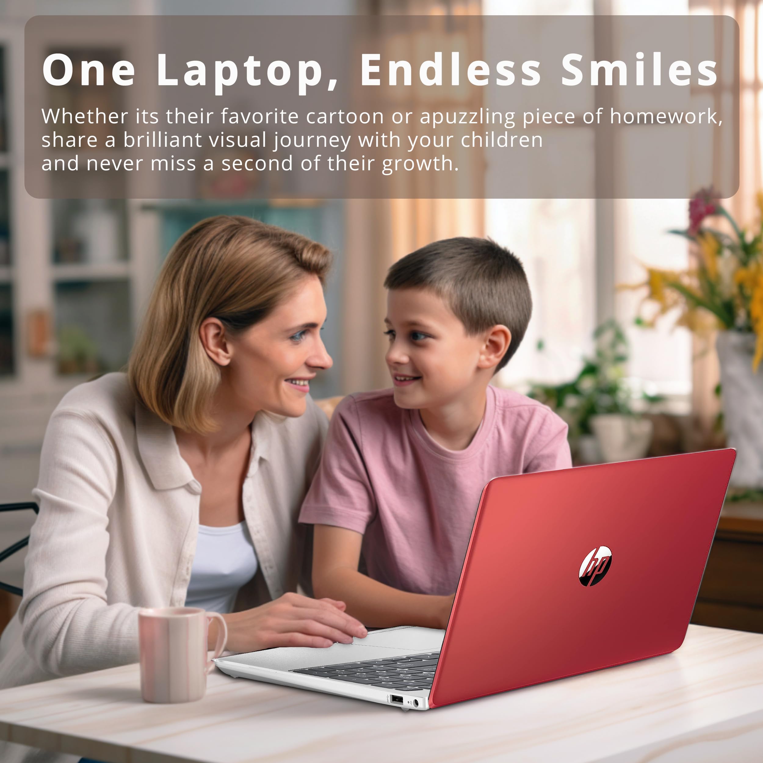 HP 15.6" HD Student Laptop, Intel Pentium Silver N5030, 32GB RAM, 2TB PCIe SSD, 1 Year Free Office 365, Intel UHD Graphics, HD Webcam, Numpad, Wi-Fi 5, Bluetooth, Win11, Red, 32GB Hotface USB Card