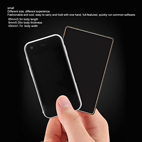Zyyini XS11 Mini Smartphone, 2.5inch HD Screen 3G Unlocked Mobile Phone for Android 6, Dual Sim, 1GB/8GB, Camera Business Backup Phone, Lightweight and Easy to Carry, 1580mAh Battery(Pearl White)