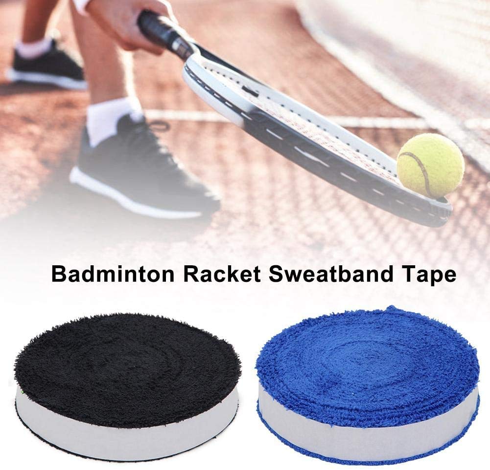 ITODA Badminton Tennis Racket Towel Hand Glue,Cotton Anti-Skid Sweat Tape Badminton Racket OverGrip Sweatband Tape Wraps (Black)