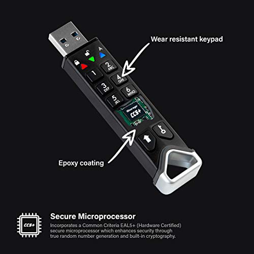 iStorage datAshur PRO2 128 GB | Secure Flash Drive | FIPS 140-2 Level 3 Certified | Password protected | Dust/Water-Resistant