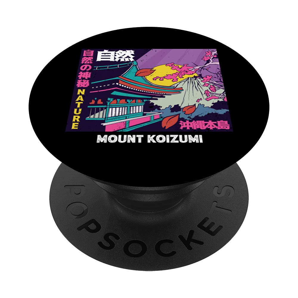 Japanese Mount Koizumi Retro Vintage Mountain Sakura Nature PopSockets Swappable PopGrip