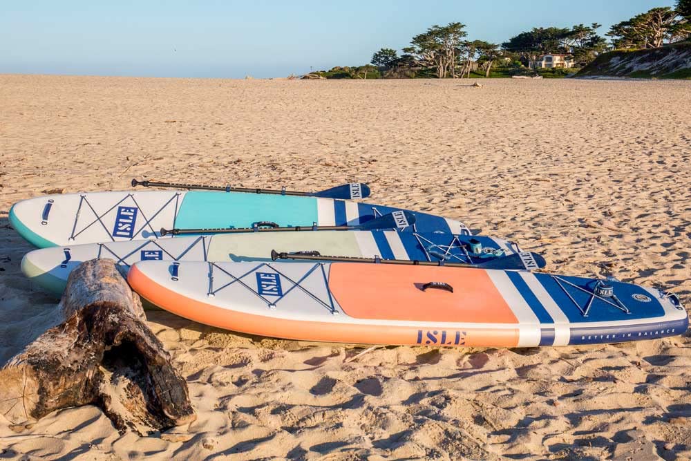 ISLE Pioneer Inflatable Stand Up Paddleboard & iSUP Bundle Accessories & Backpack β Wide Stance, Durable, Lightweight β 285 lbs Capacity (Coral Pink, 10'6" x 34" x 6")