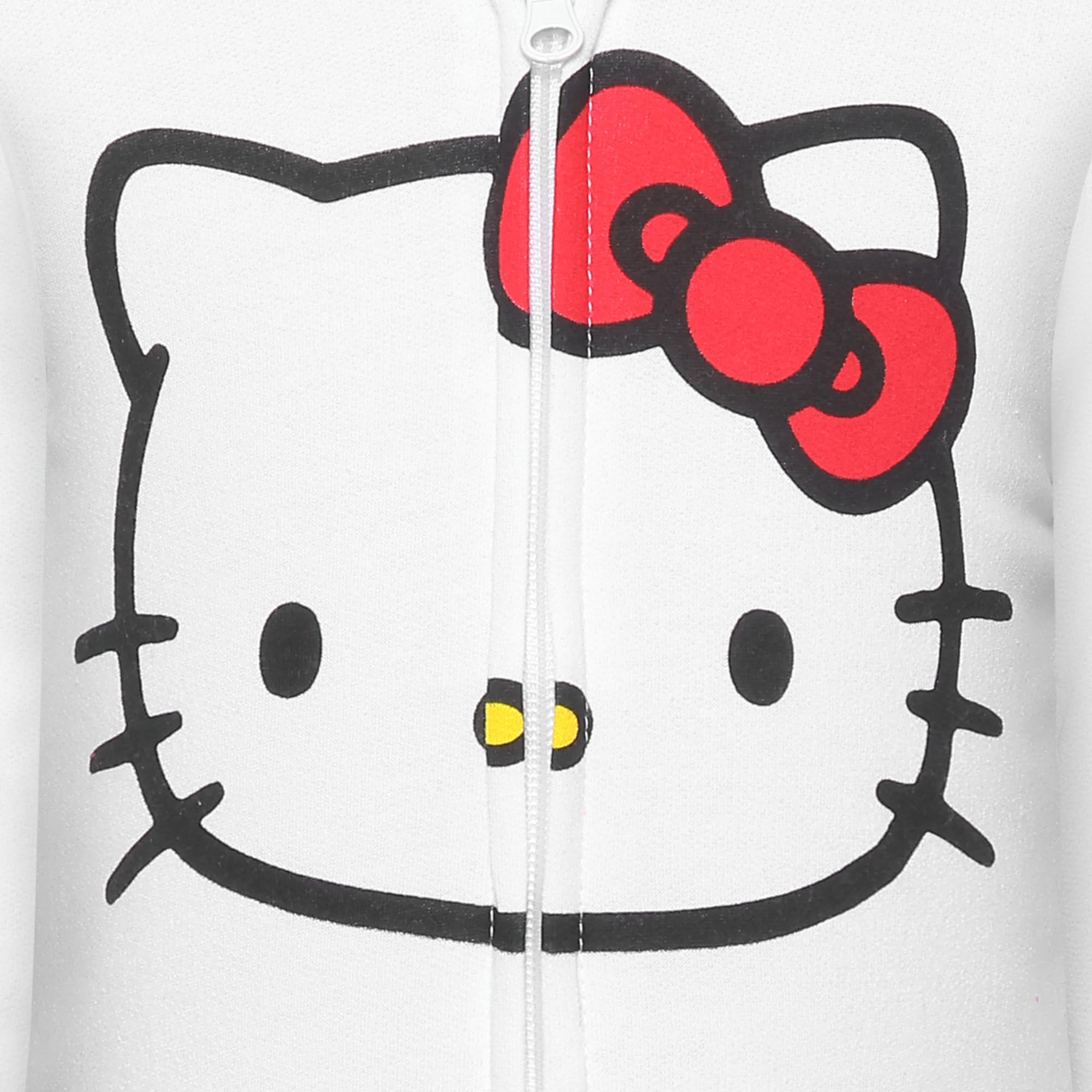 Hello Kitty Girls Zip Up Hooded Sweatshirt for Infant, Toddler and Little Kids β Red/White