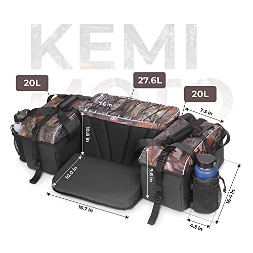 kemimoto Seat Bag for ATV w/Cushion Soft Cooler Bags Water-resistant ATV Storage Bag Camo