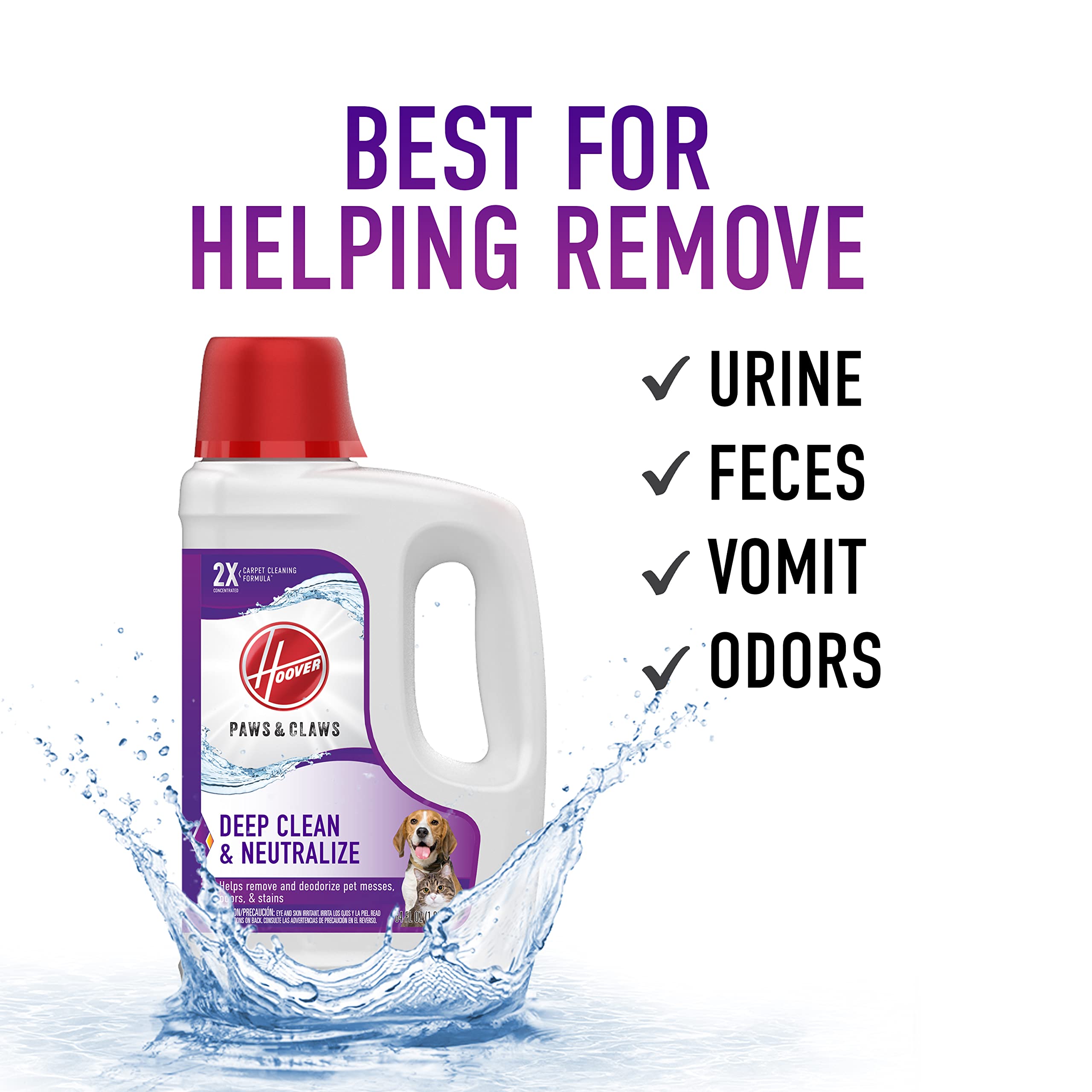 Hoover SmartWash Automatic Carpet Cleaner Spot Chaser Stain Remover Wand & Paws & Claws Deep Cleaning Carpet Shampoo & Oxy Deep Cleaning Carpet Shampoo