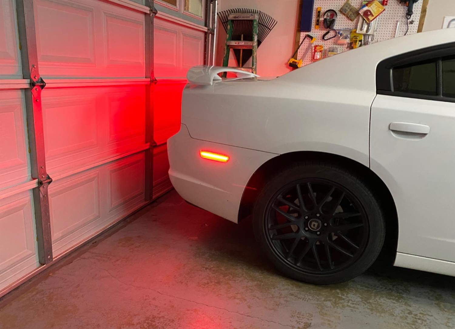 iJDMTOY 75-090-Smoked-Red Smoked Lens Red Full LED Rear Side Marker Light Kit for Dodge 2008-14 Challenger & 2011-14 Charger, Powered by 36 LED Diodes, Replace OEM Back Sidemarker Lamps