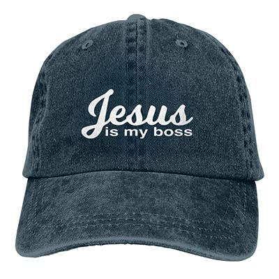 Jesus is My Boss Unisex Denim Cap Men Women Adjustable Classic Baseball Caps Retro Dad Hat