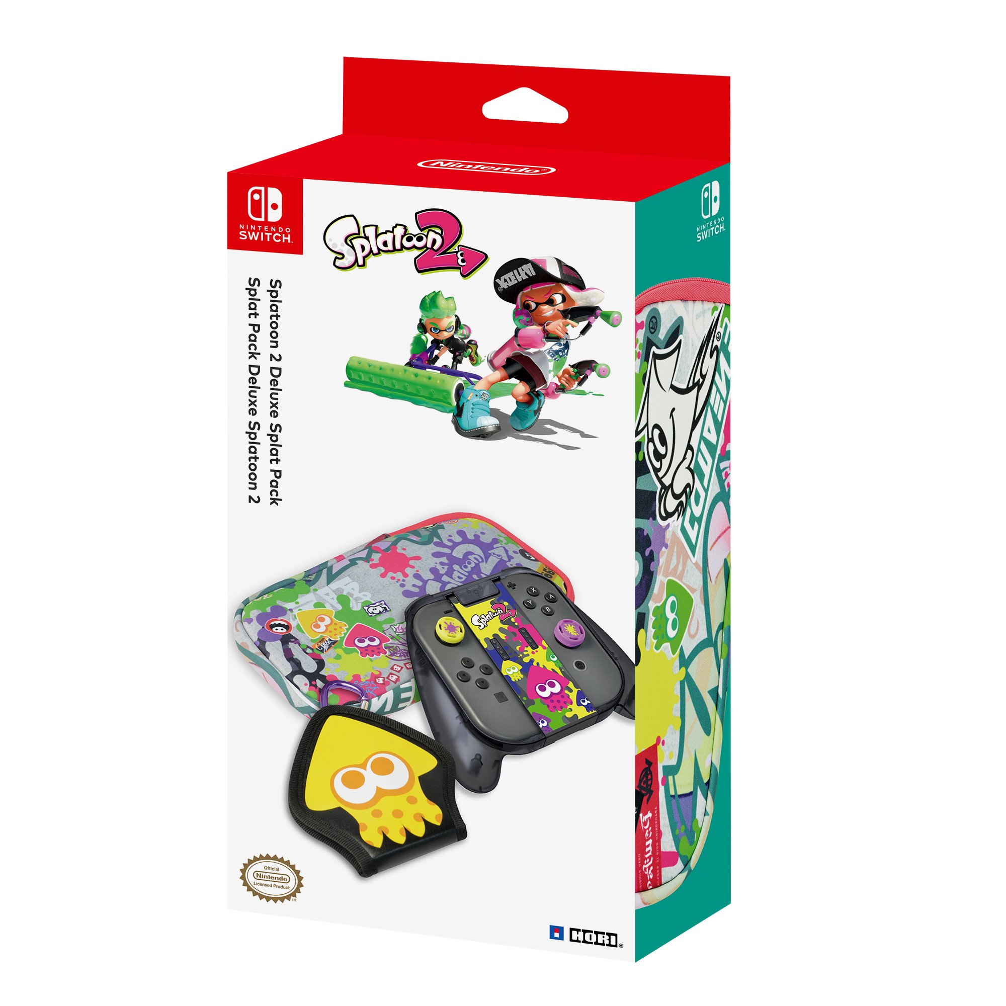HORI Splatoon 2 Deluxe Splat Pack with Squid Trigger Grip Officially Licensed - Nintendo Switch,Case
