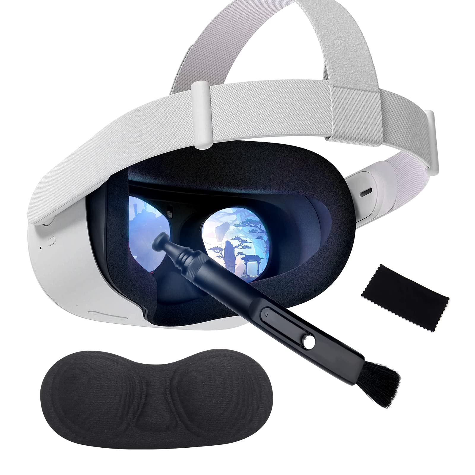 KRX VR Headset & Camera Lens Cleaning Pen and Cloth, Accessories for Oculus Quest/Quest 2/Rift S/Valve Index/PS4 VR Headset Lens Cleaning Kit