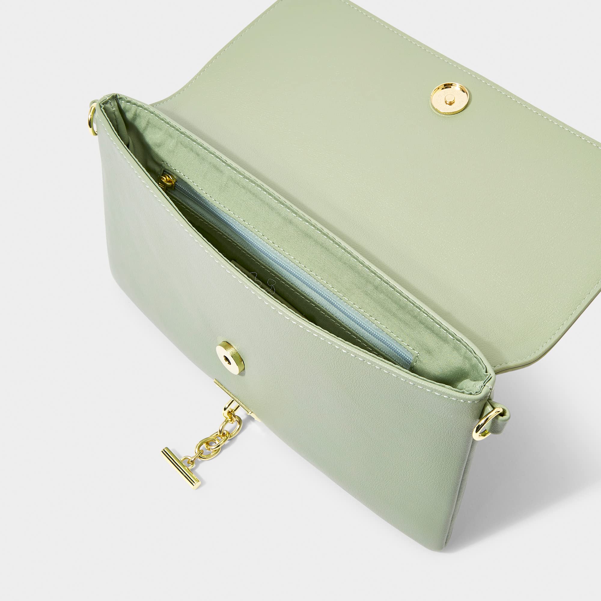 KATIE LOXTON Naomi Womens Convertible Vegan Leather Adjustable Strap Crossbody Handbag Satchel Purse Off White
