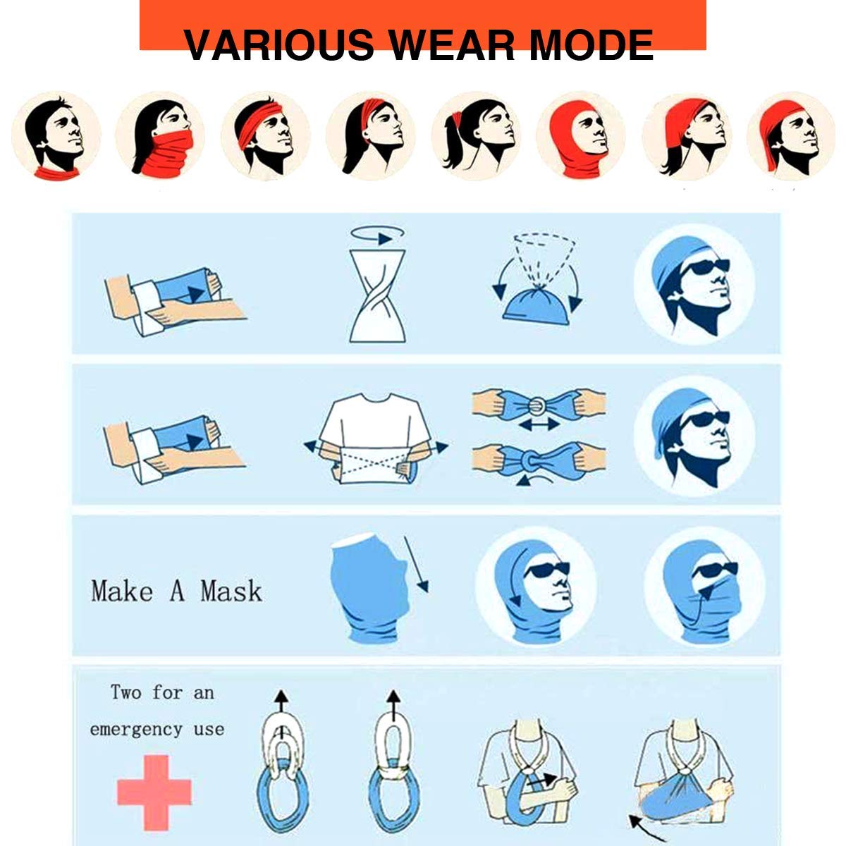 Italy Italian Flag Map Headband - Bandana Scarf UV Headwrap Gaiter Balaclava Face Mask for Hiking