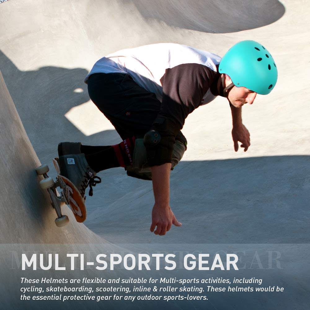 JBM Skateboard Helmet - Lightweight, Adjustable & Design of Ventilation Skate Helmet for Scooter, Roller Skate, Inline Skate