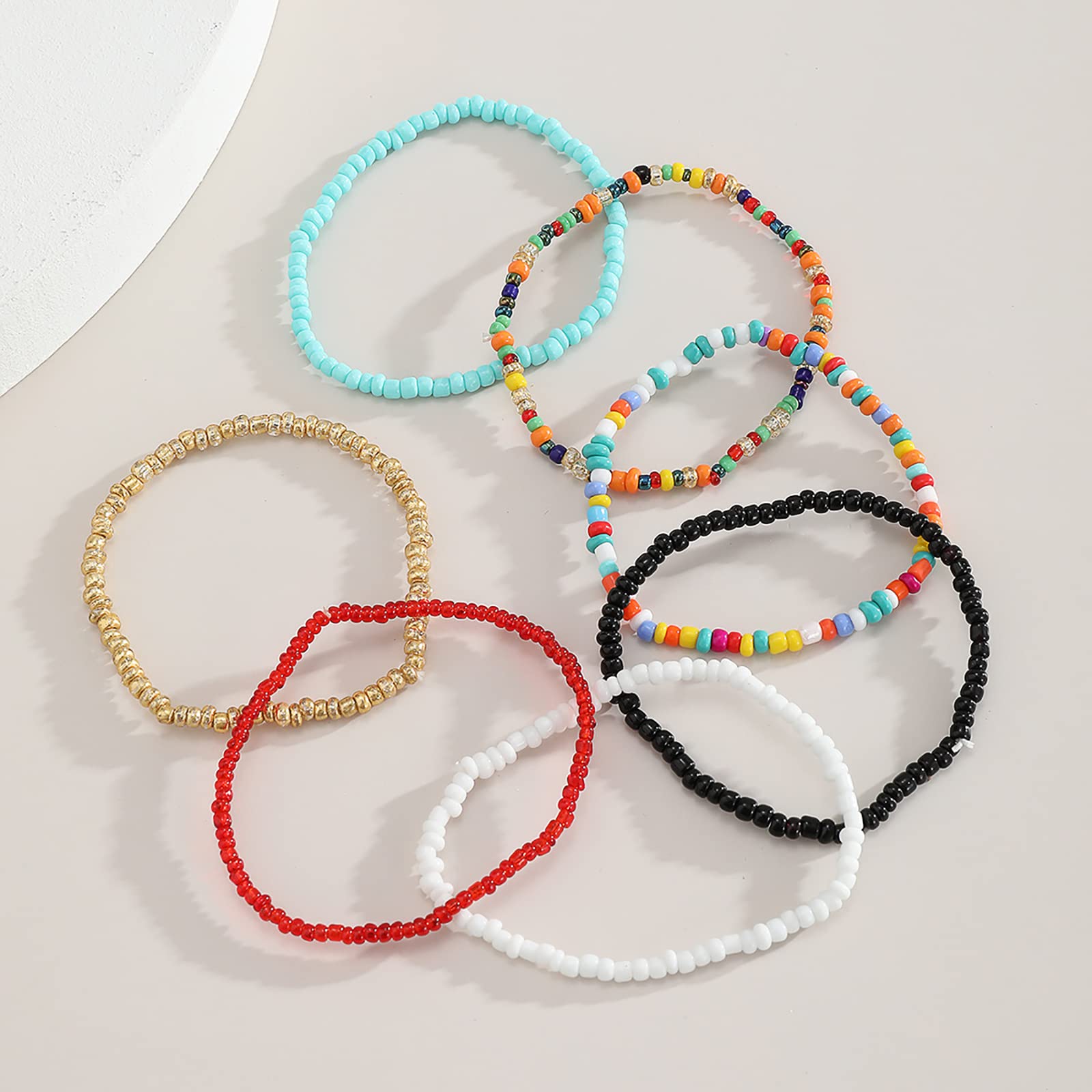 MUAYOUAUM Bracelets C45 for Women Girls Beads Colorful