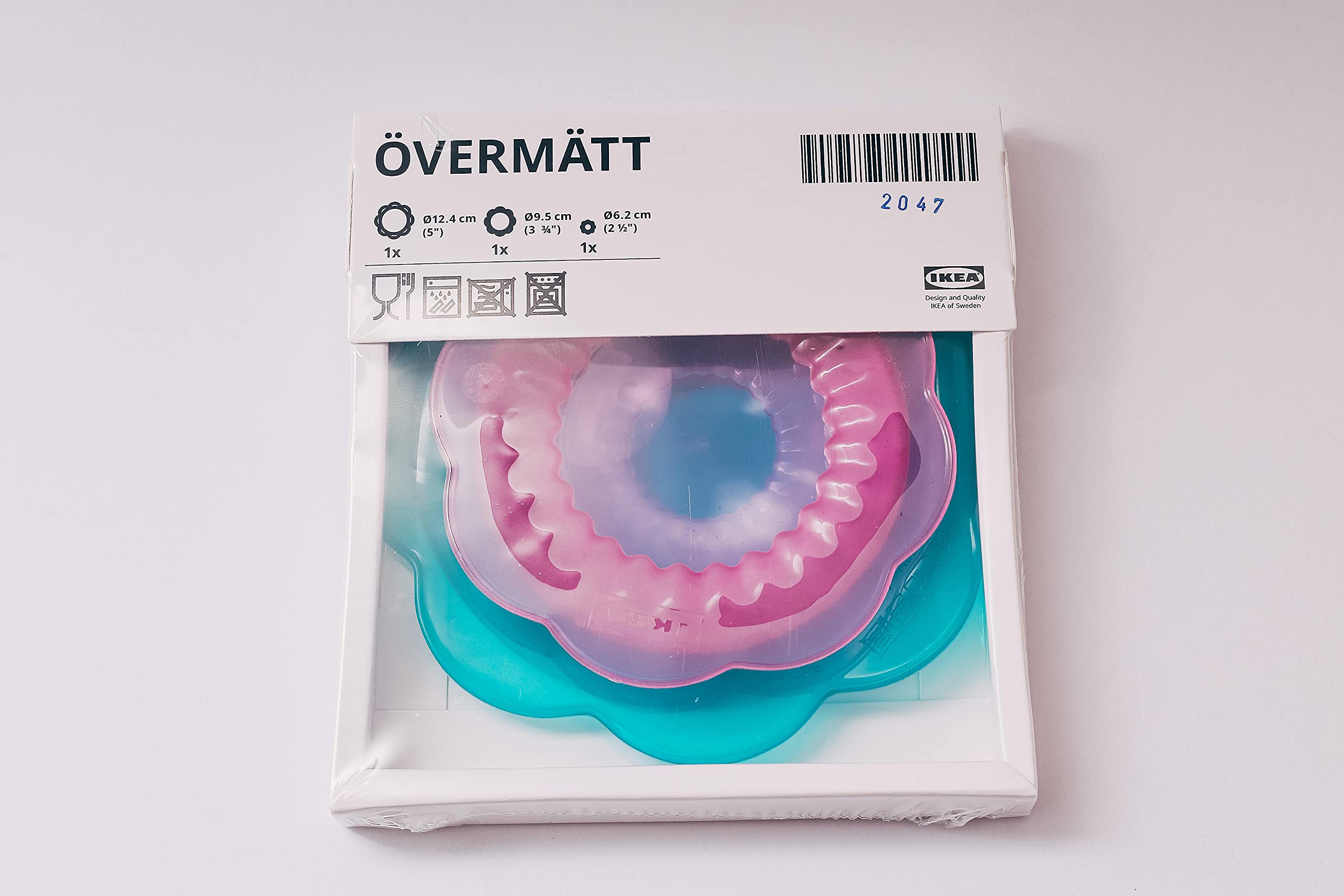 Ikea OVERMATT Food Cover, Set of 3, Silicone Multicolour