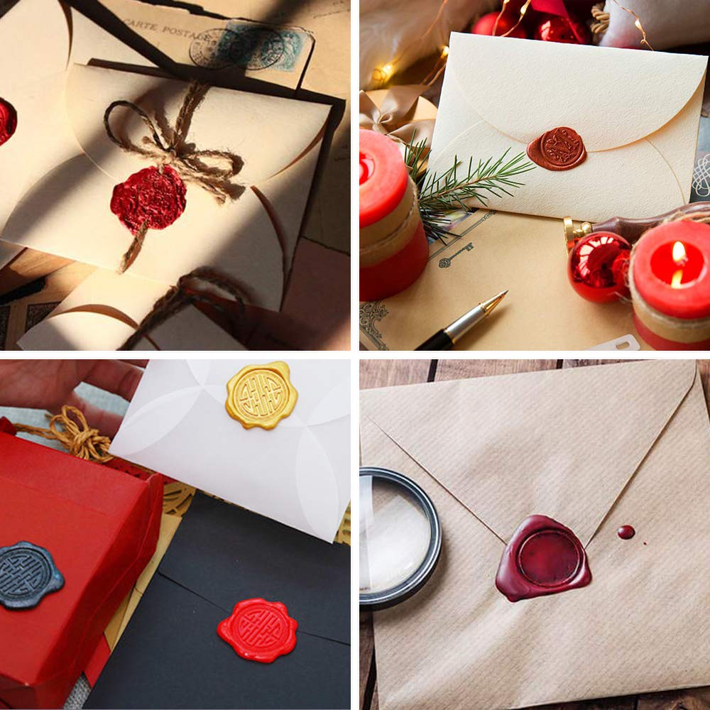 JIARON 624PCS Sealing Wax Beads Packed in Plastic Box, with 2PCS Tea Candles and 1 PC Wax Melting Spoon for Wax Sealing Stamp (24 Colors)