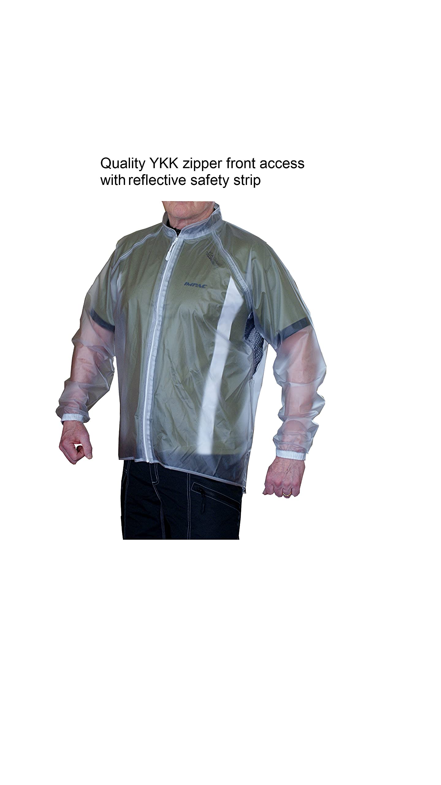 Impac Deluge Men ladies Cycling Jacket Coat Outdoors rain Waterproof Windproof transparent Bike Commuting Racing (Clear, Small)