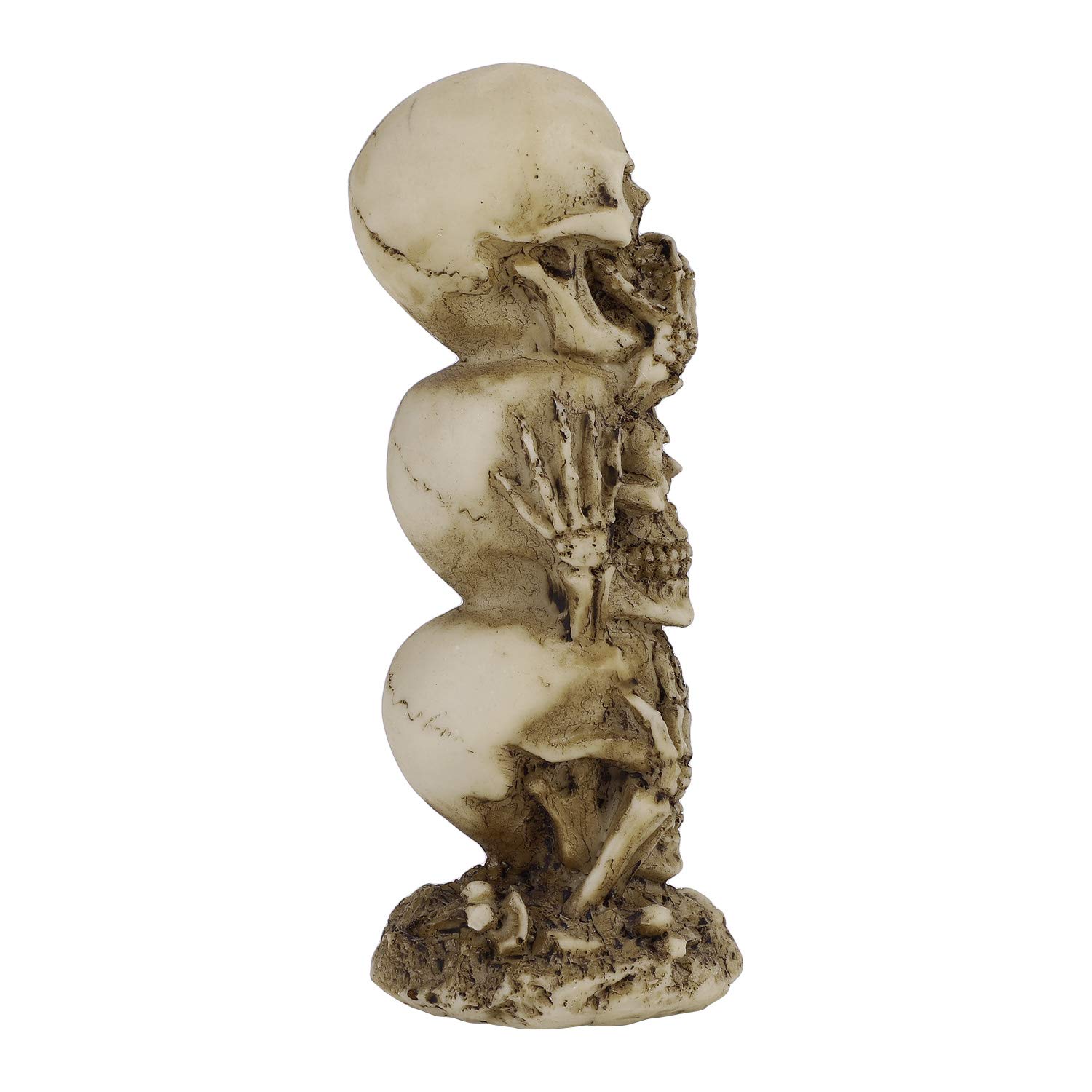 ITODA Human Head Skull Decor for Halloween Skeleton Prop Resin Spooky Statue Collectible Home Bar Table Figurine Garden Decoration for Graveyard Ghost Scary Xmas Sculpture