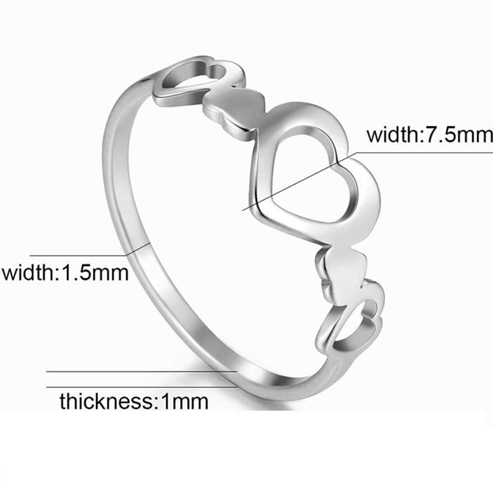 Jude Jewelers Stainless Steel Open Heart Karma Style Wedding Engagement Statement Promise Anniversary Ring (Silver, 9)