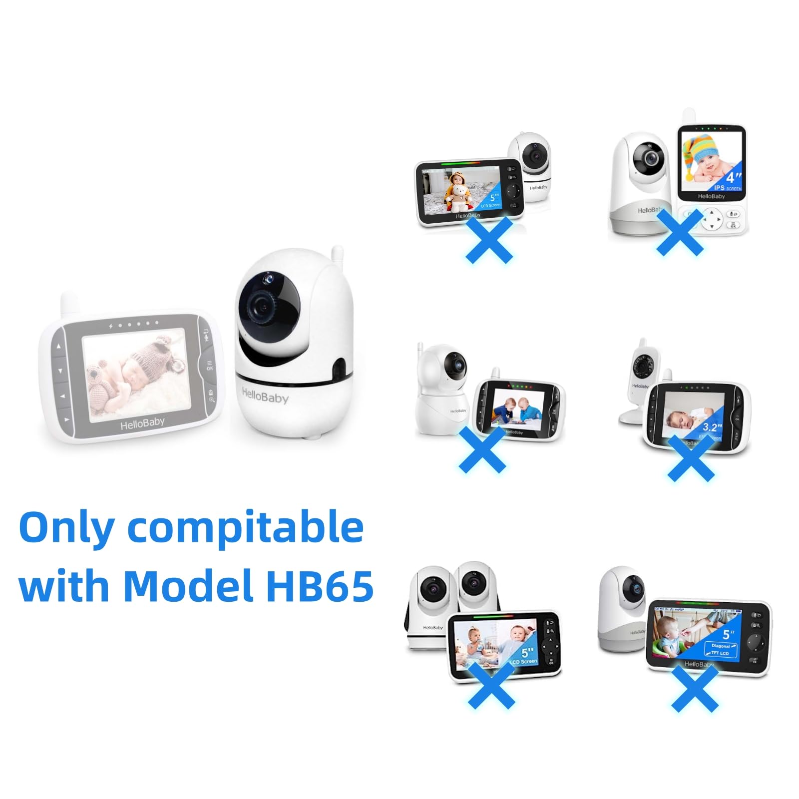 HelloBaby Additional Camera for Model HB65 HB248, no Screen, only Camera (Black)