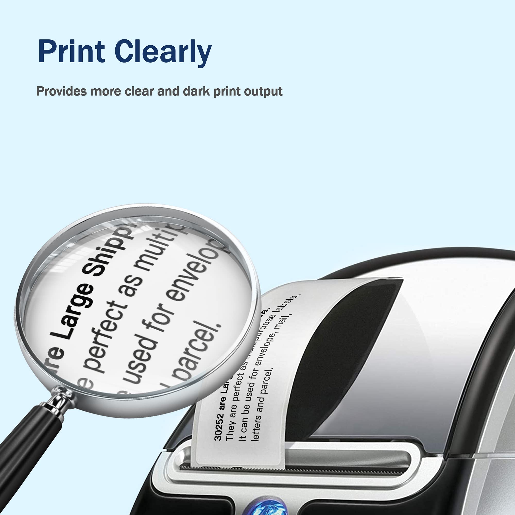 ISTAR Compatible Shipping Label for DYMO 30252(1-1/8" x 3-1/2") to use with LabelWriter 450, 4XL, 450 Twin Turbo Printers(10 Rolls, 350 Labels Per Roll), Strong Permanent Adhesive