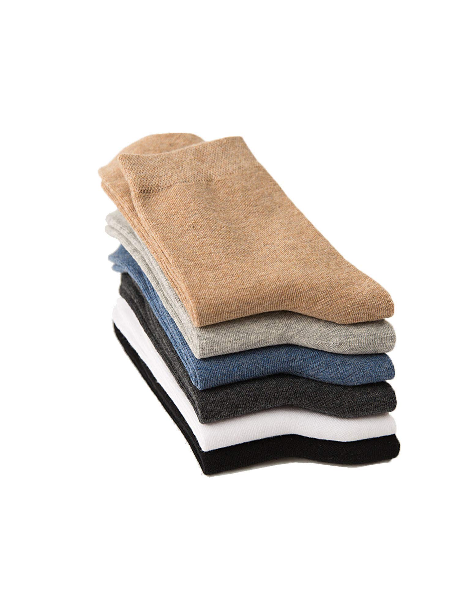 ITSOCKSKY Men's Hiking Walking Socks Moisture Wicking Cotton Athletic Socks Black (3 Pack)