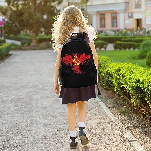 Russia Hammer Flags Hook USSR Sickle Laptop Backpack for Men Women Shoulder Bag Business Work Bag Travel Casual Daypacks