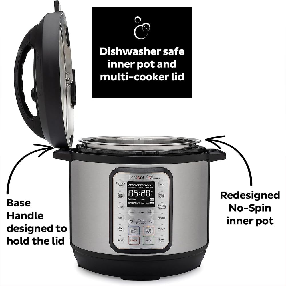 Instant Pot 072-10-4433 Duo Plus 9-in-1 Electric Pressure Cooker 6 Quart Stainless Steel (Renewed) Bundle with 2 YR CPS Enhanced Protection Pack