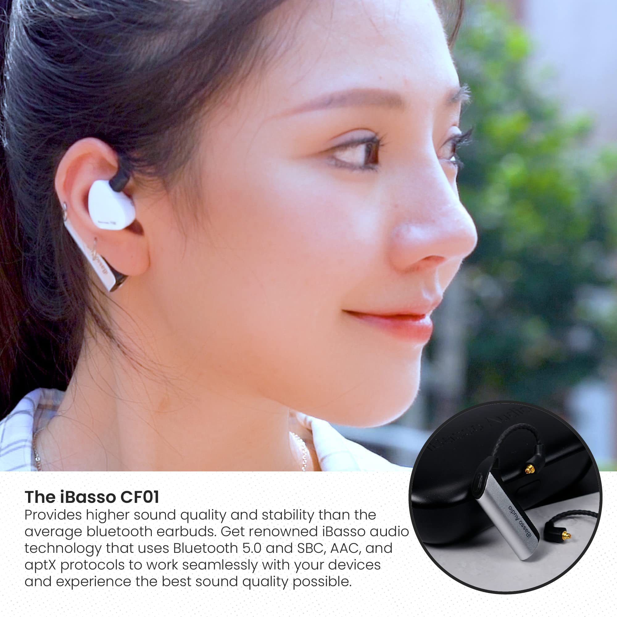 iBasso CF01 True Wireless Bluetooth Adapter for MMCX Earbuds & in-Ear Monitors