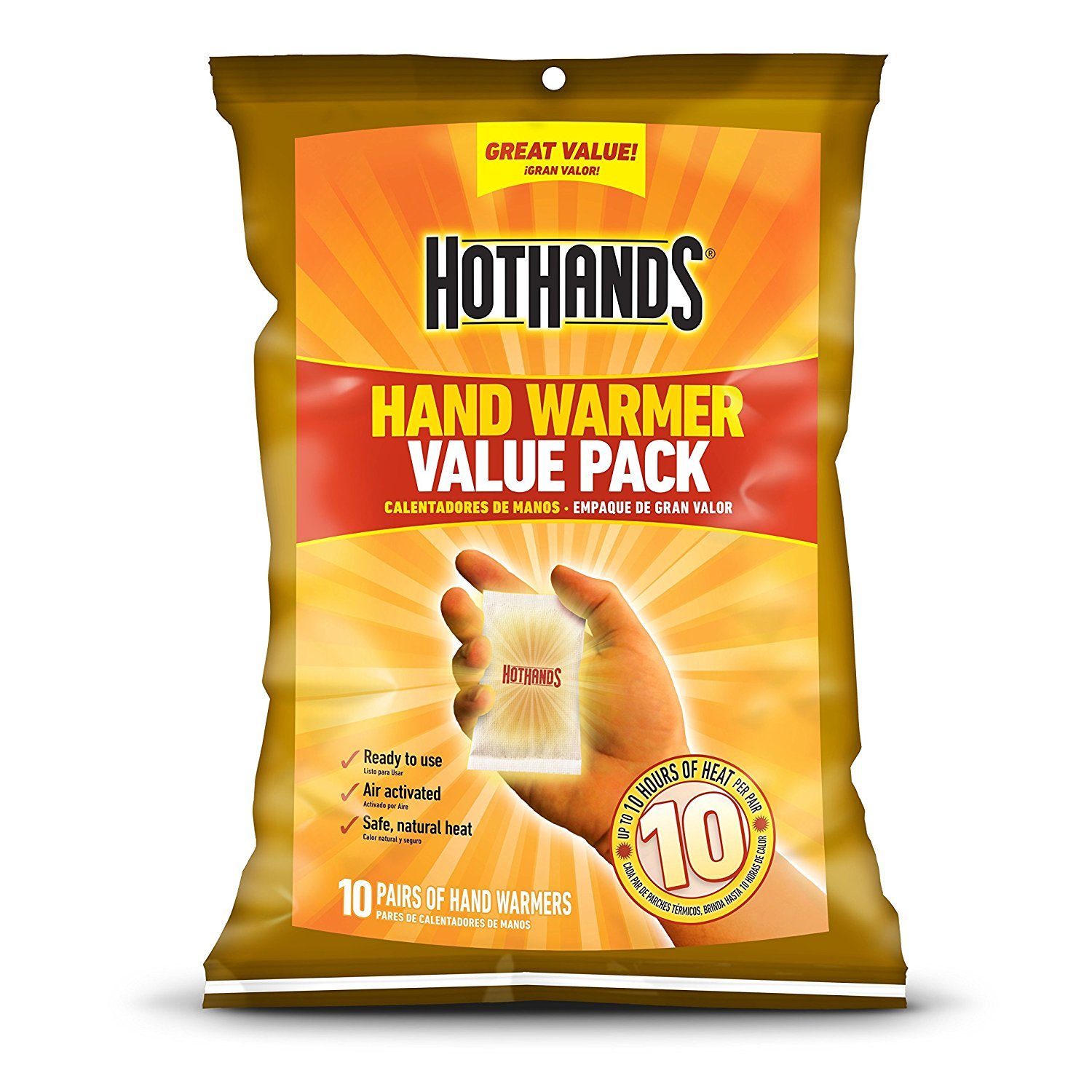 HotHands Hand Warmers 10 Pairs with A Free Carrying Pouch