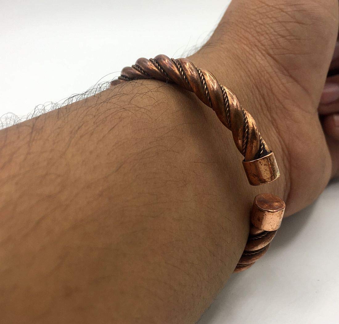 Healing Lama Handmade Traditional Design Twisted Copper Bracelet. 100% Pure Raw Copper Bracelet. (Twisted)