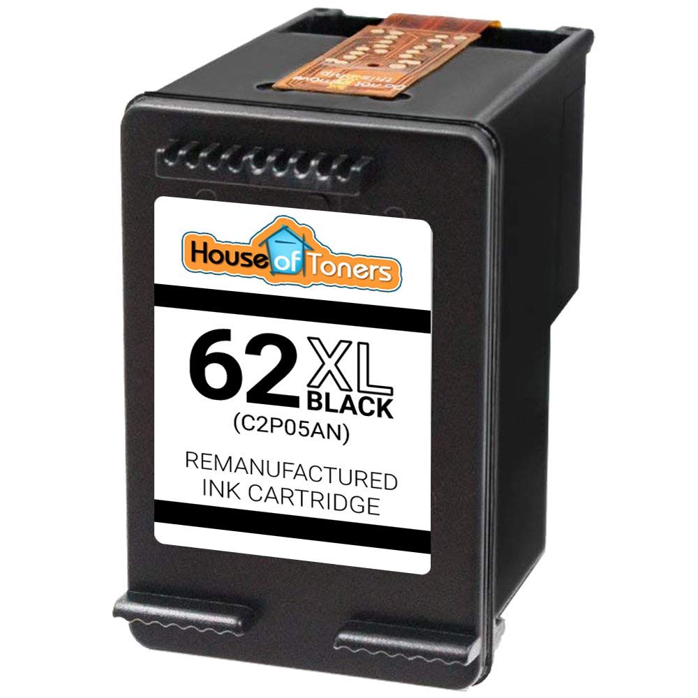 Houseoftoners Remanufactured HP 62XL Ink Cartridges High Yield Replacement for HP 62XL Envy 5540 5640 5660 7644 7645 OfficeJet 5740 5742 8040 8045 (Black, 1-Pack)