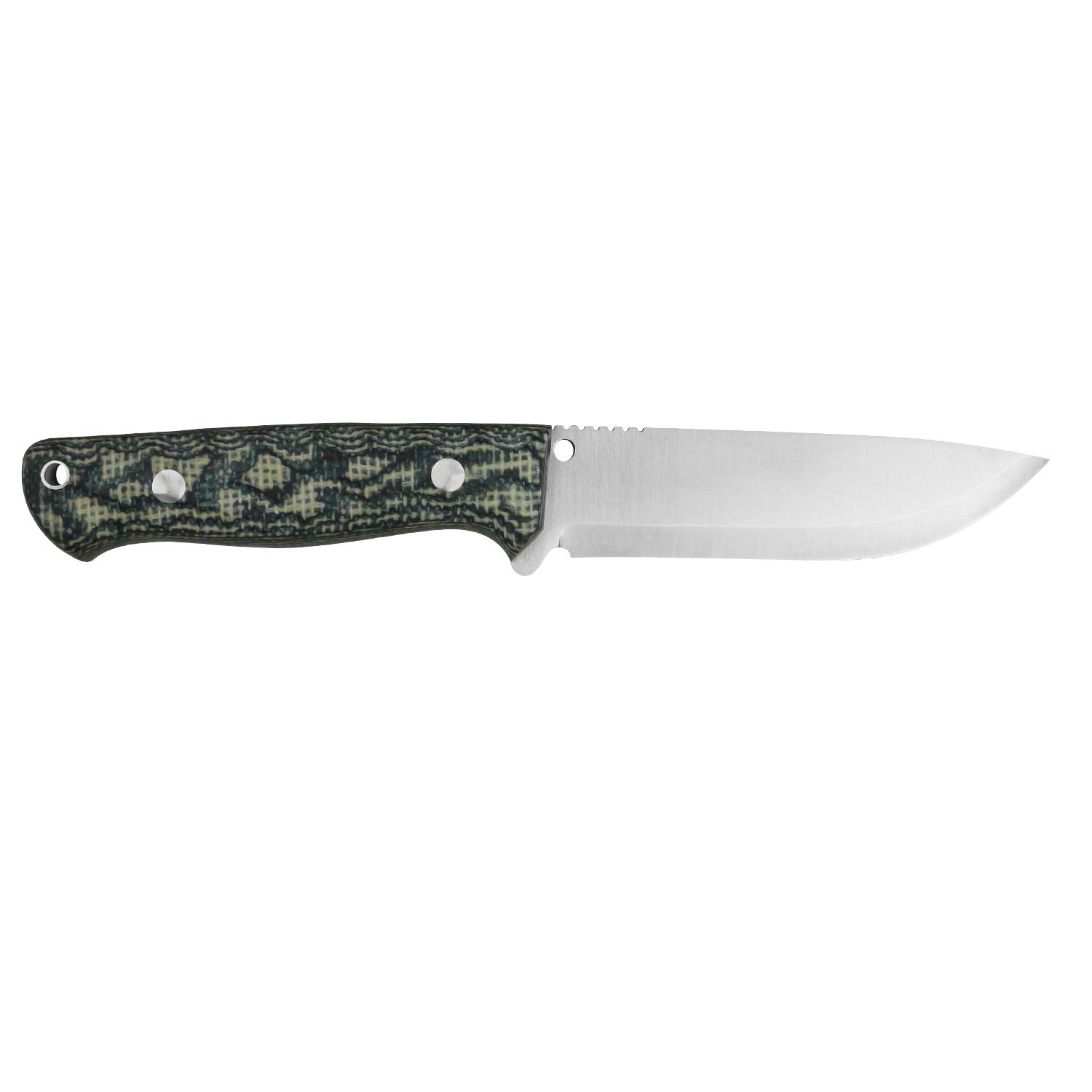 iFIELD Survival Knife Outdoor Workout EL29121, TRF Granite Handle, 11.5 cm MOVA Blade, Black Leather Sheath, Camping Tool for Fishing, Hunting, Sport Activity