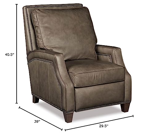 Hooker Furniture Caleigh Leather Recliner in Beige and Natchez Brown