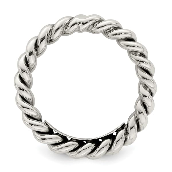 IceCarats 925 Sterling Silver Vintage Twisted 3mm Womens Woven Crisscross Band Statement Ring Size 7