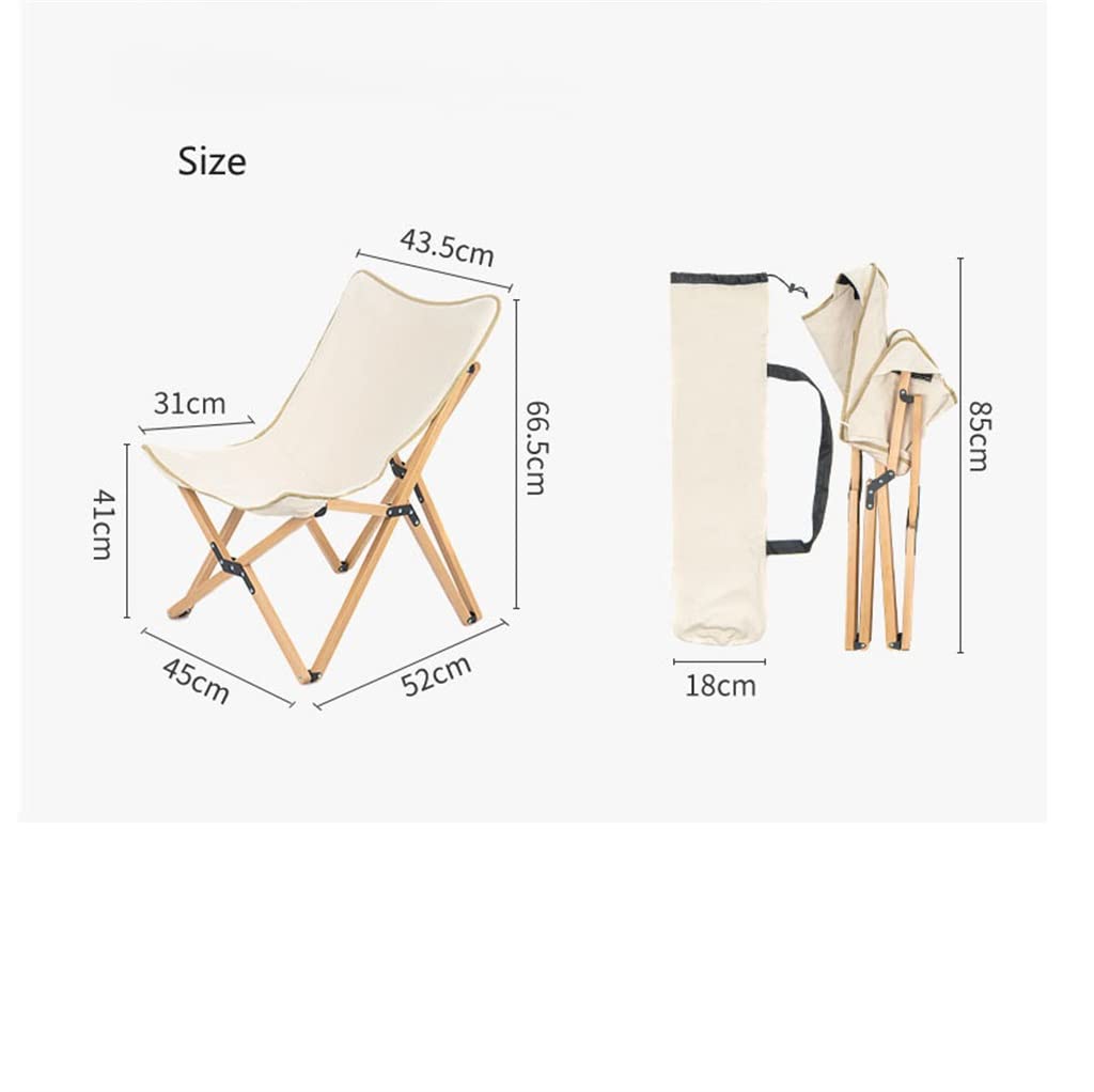 LMMDDP Portable beech Wooden Outdoor Camping Chair Indoor Garden Foldable Lazy Seat Fishing Picnic BBQ Folding Backrest Stool