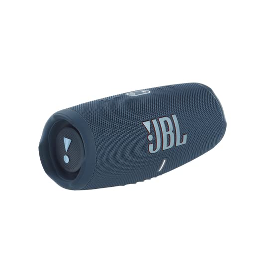 JBL Charge 5 Waterproof Portable Speaker with Built in Powerbank and gSport Carbon Fiber Case (Blue)