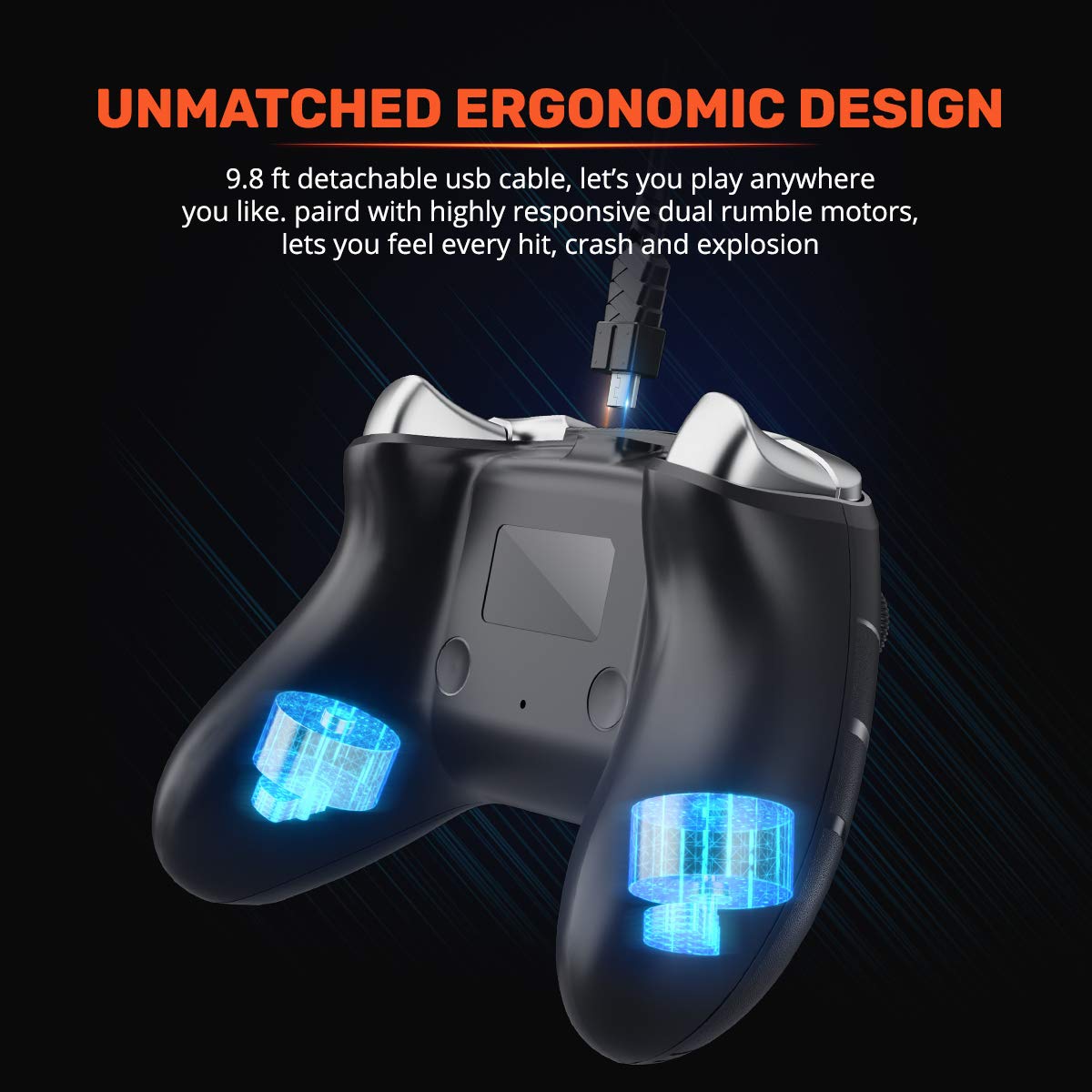 IFYOO XONE Wired PC Controller USB Gaming Gamepad Joystick For Computer & Laptop (Windows 10/8/7/XP, Steam) | Android | PS3 | Switch - [3.2M Detachable USB Cable]