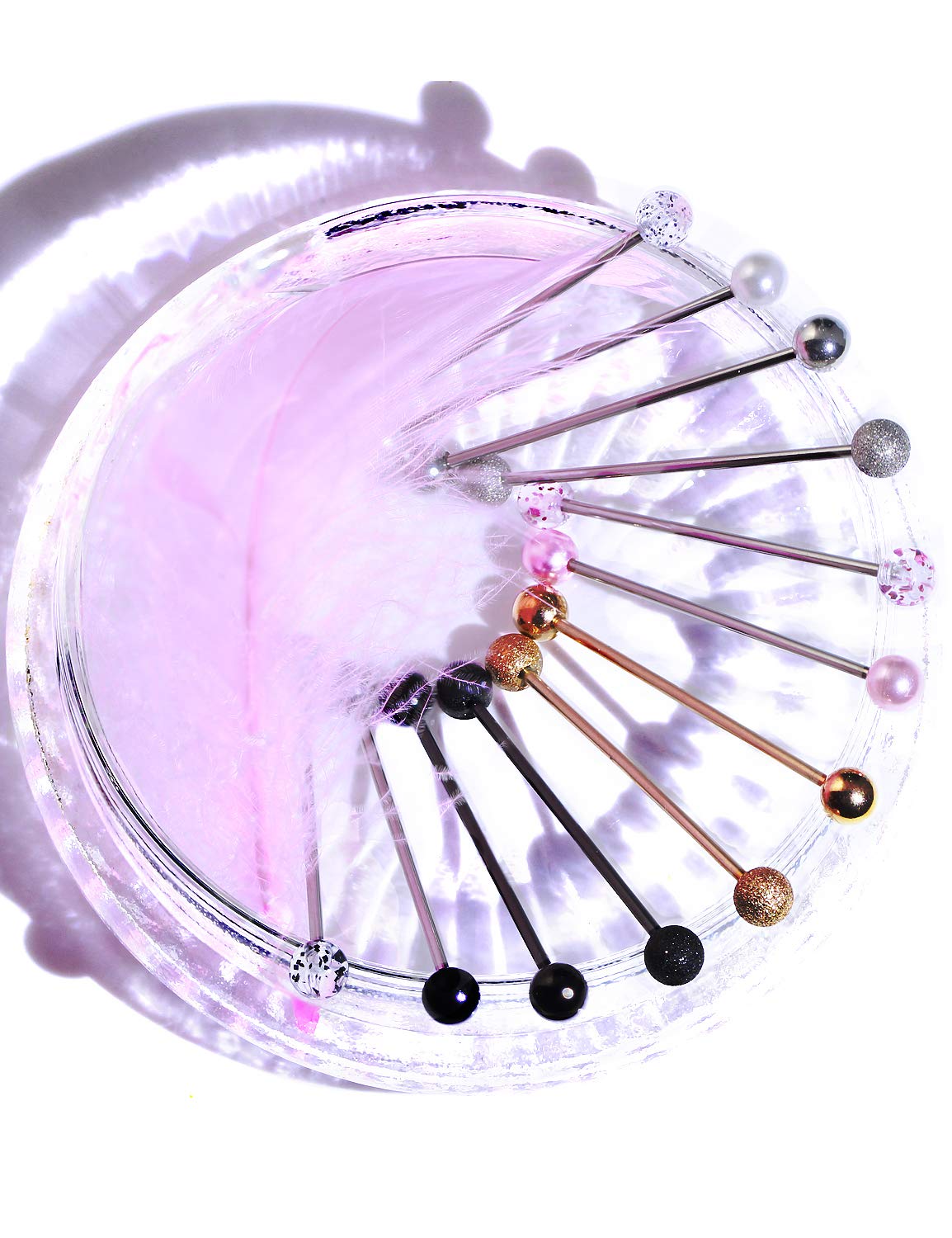 Jenxnjsjo Industrial Piercing Jewelry 16g Earrings Surgical Stainless Silver Steel 35mm 1 3/8 Long Bars